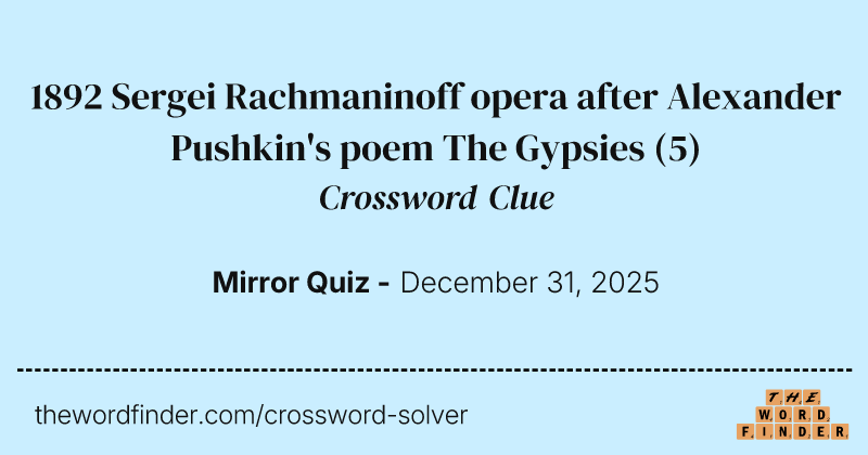1892 Sergei Rachmaninoff opera after Alexander Pushkin's poem The ...