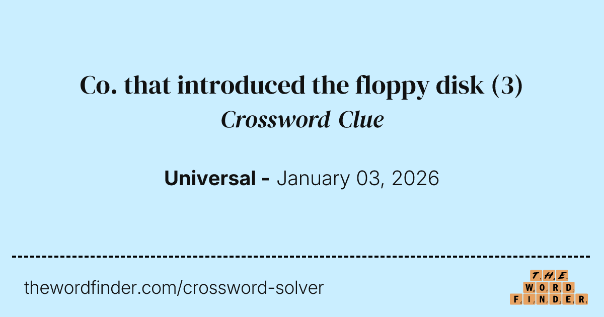 Co. that introduced the floppy disk — Crossword Clue
