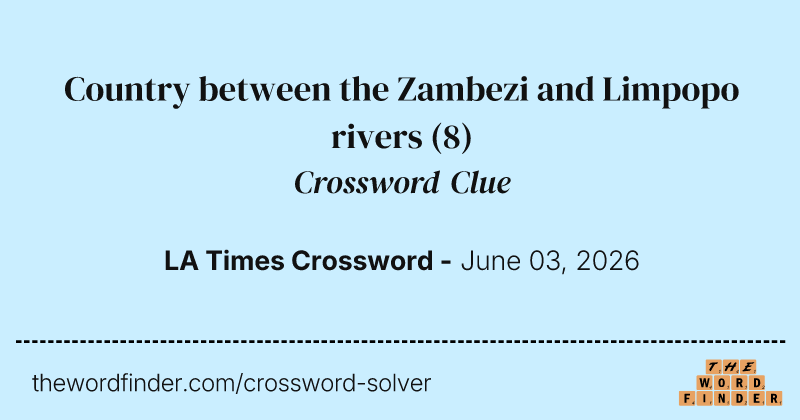 Country between the Zambezi and Limpopo rivers — Crossword Clue