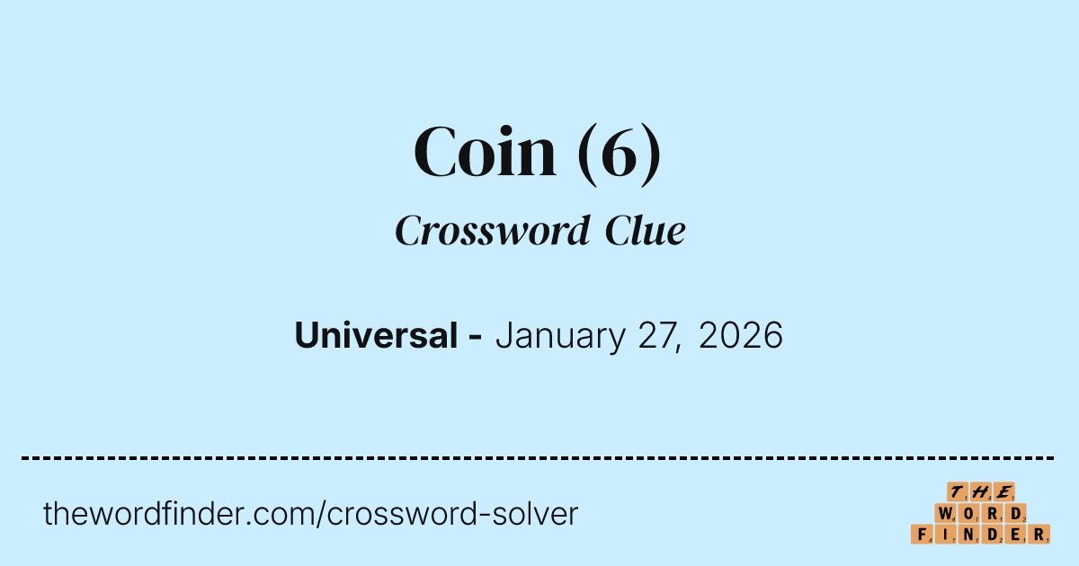 Coin — Crossword Clue