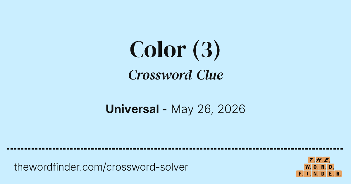 Color — Crossword Clue