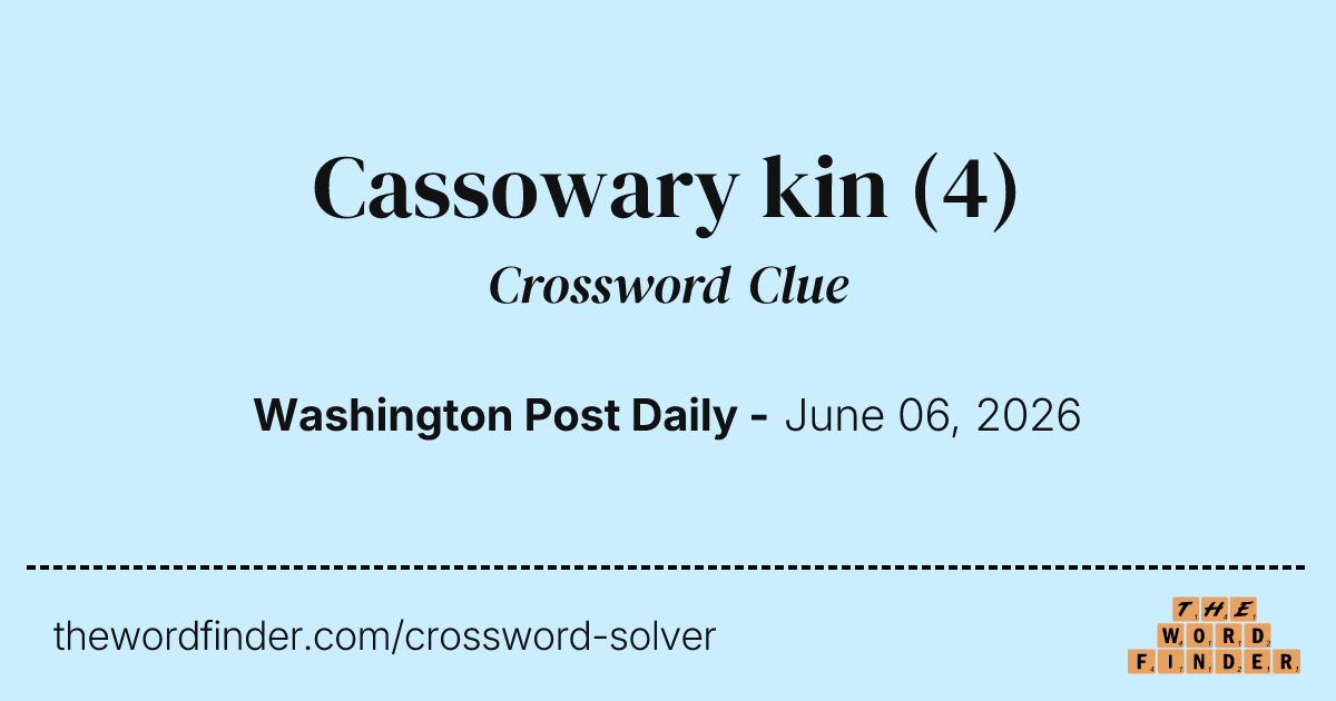 Cassowary kin — Crossword Clue