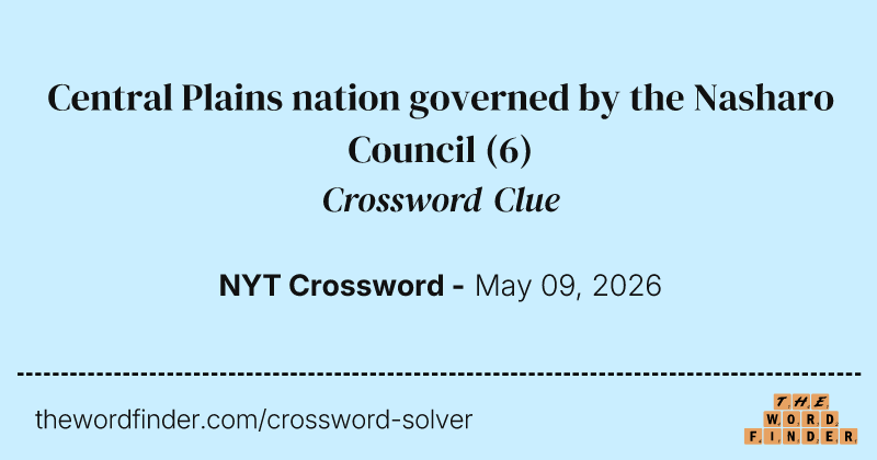Central Plains nation governed by the Nasharo Council — Crossword Clue