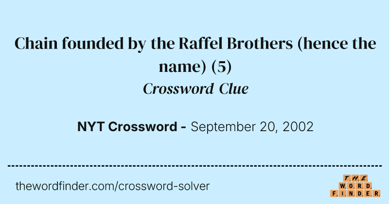 Chain founded by the Raffel Brothers (hence the name) — Crossword Clue