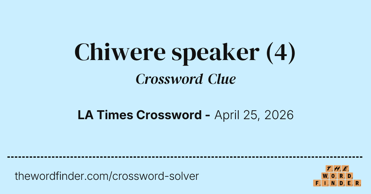 Chiwere speaker — Crossword Clue