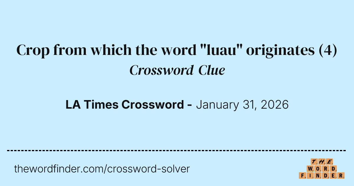 Crop from which the word "luau" originates — Crossword Clue