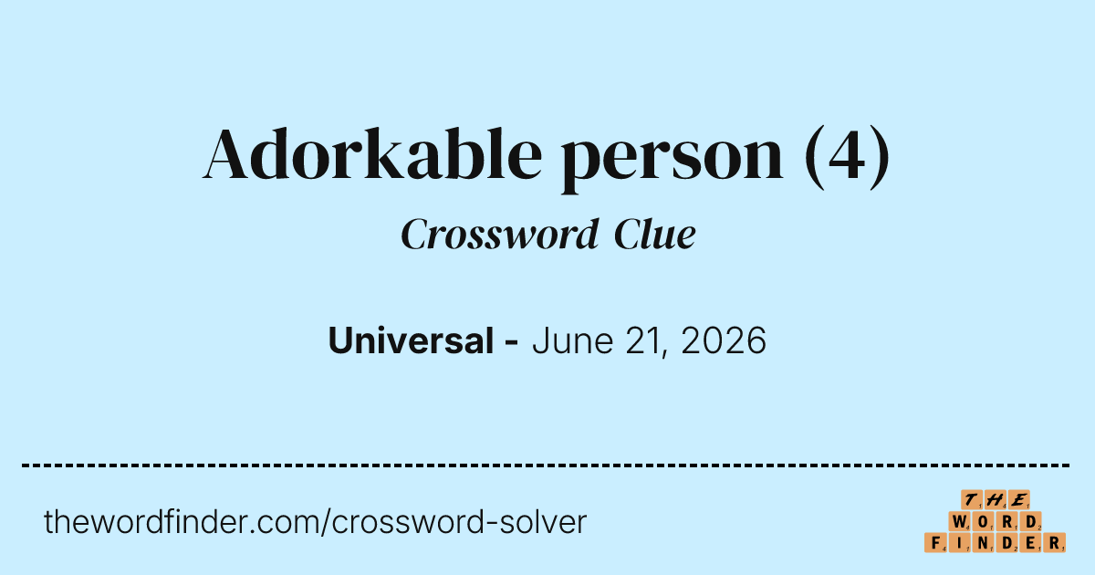 Adorkable person — Crossword Clue