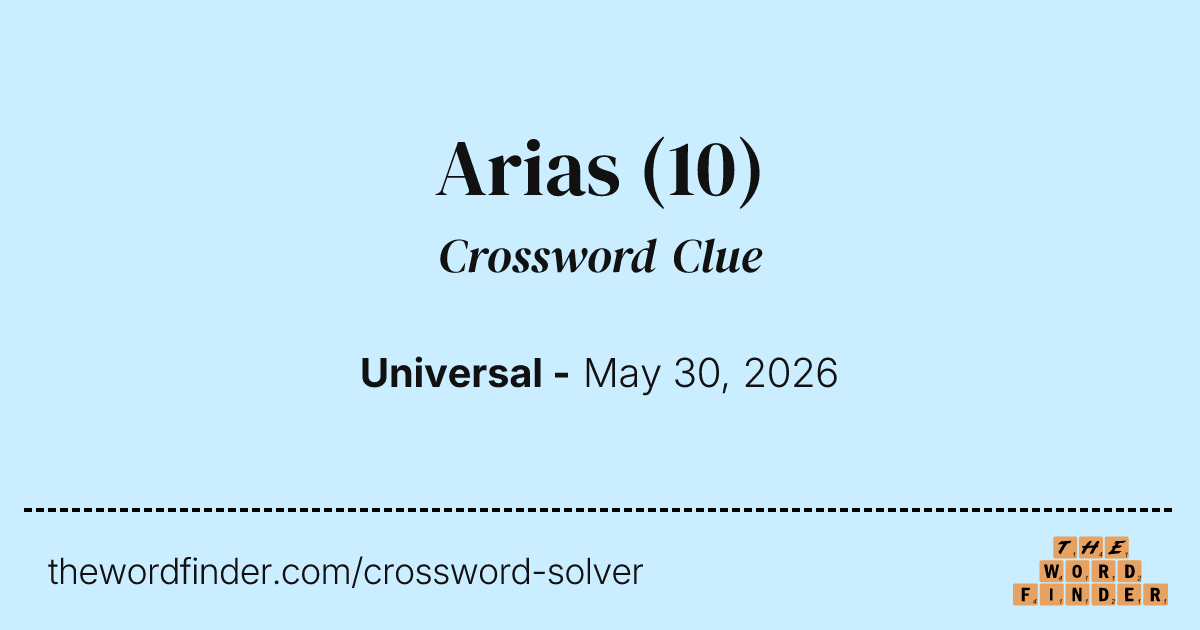 Arias — Crossword Clue