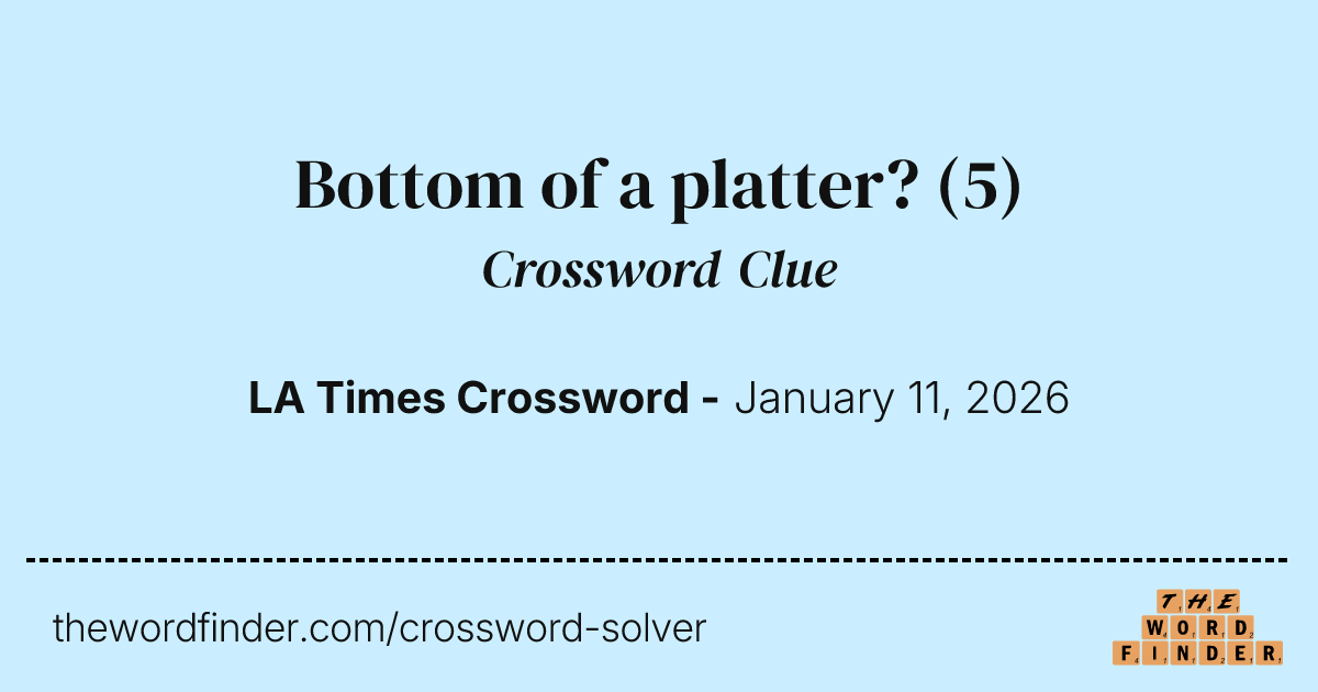 Bottom of a platter? — Crossword Clue