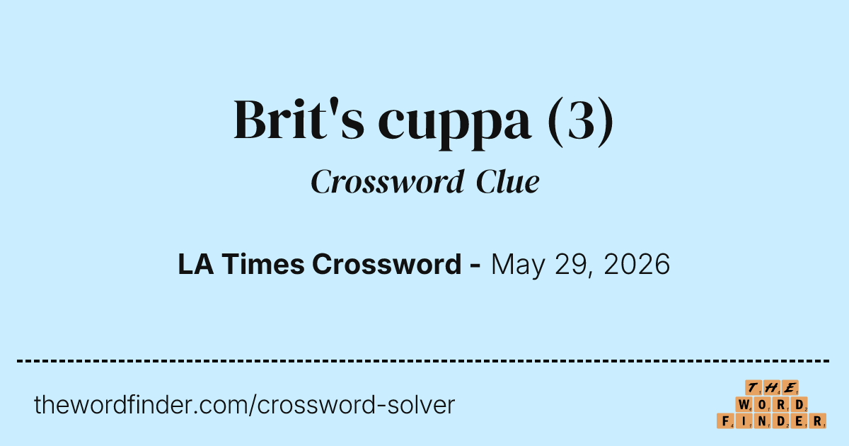 Brit's cuppa — Crossword Clue