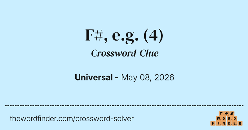F#, e.g. — Crossword Clue