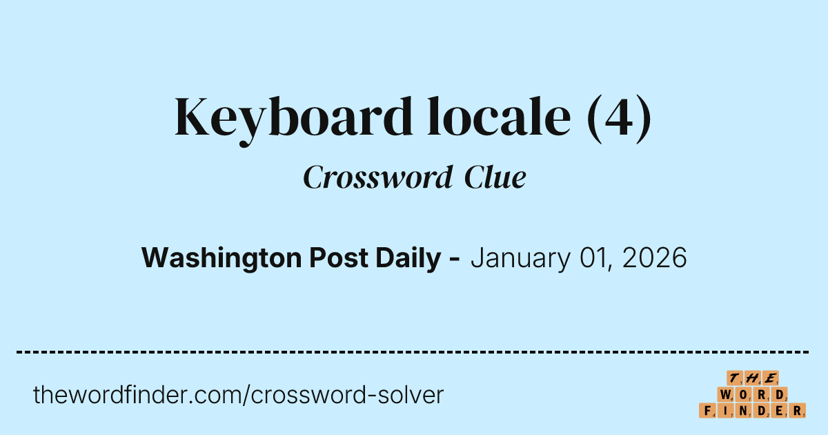 Keyboard locale — Crossword Clue