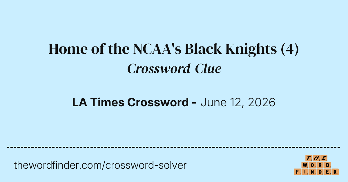 Home of the NCAA's Black Knights — Crossword Clue