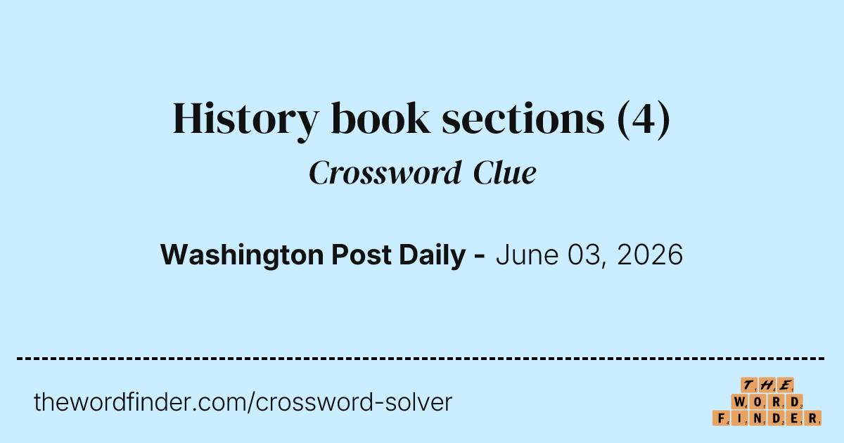 History book sections — Crossword Clue