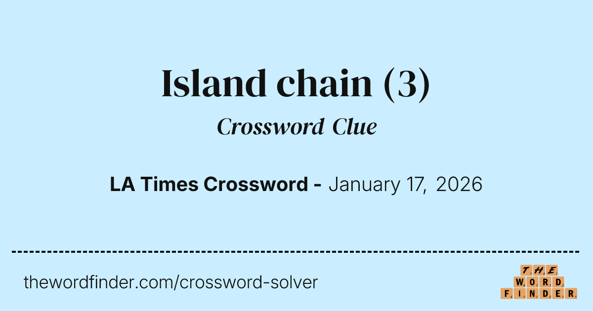 Island chain — Crossword Clue
