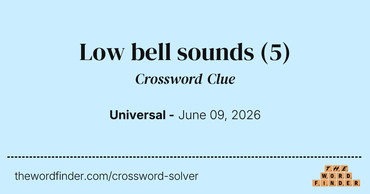 Low bell sounds — Crossword Clue