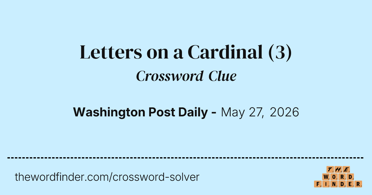 Letters on a Cardinal — Crossword Clue