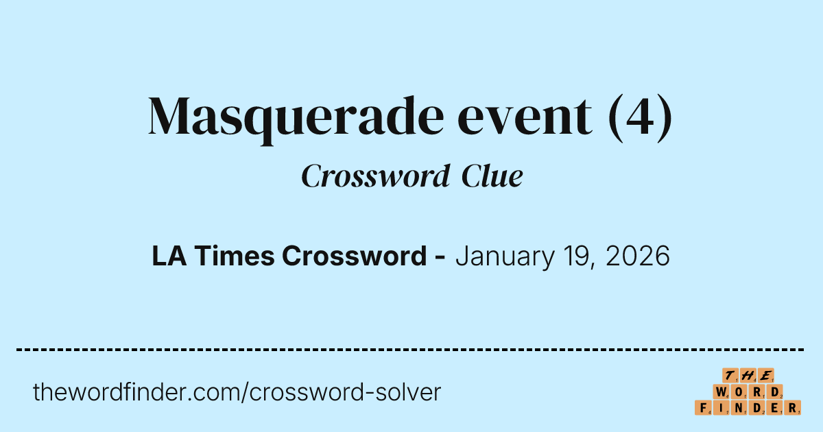 Masquerade event — Crossword Clue