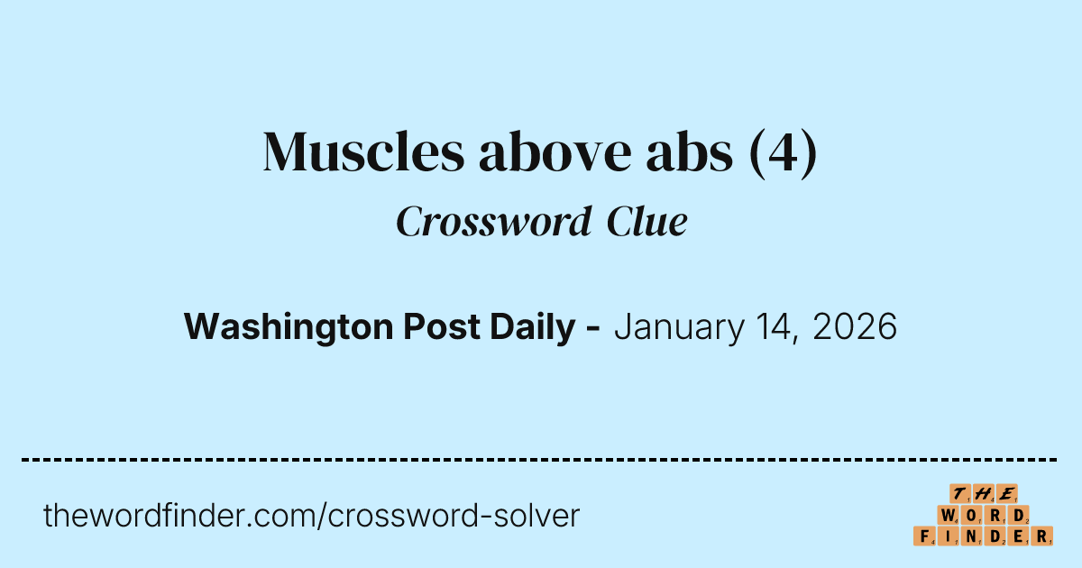Muscles above abs — Crossword Clue