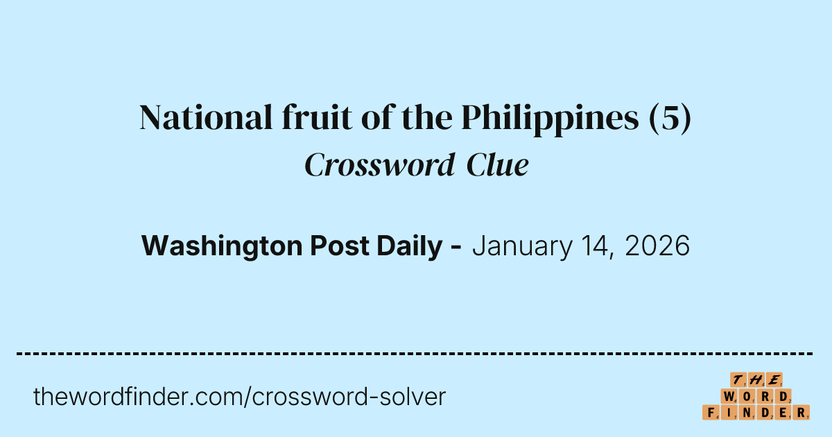 National fruit of the Philippines — Crossword Clue