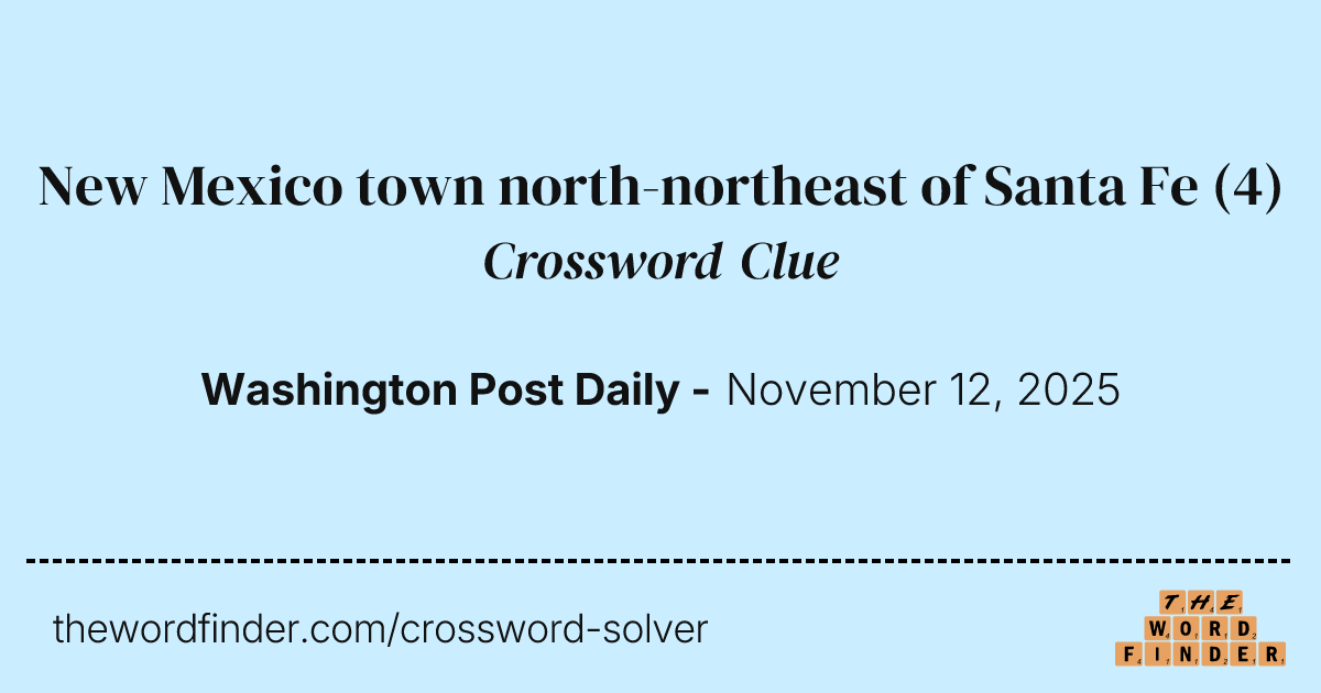 Tucson Or Santa Fe Crossword