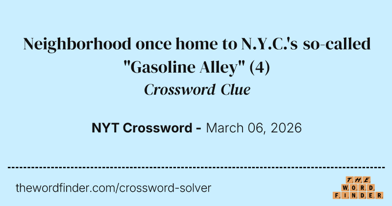 Neighborhood once home to N.Y.C.'s so-called "Gasoline Alley ...