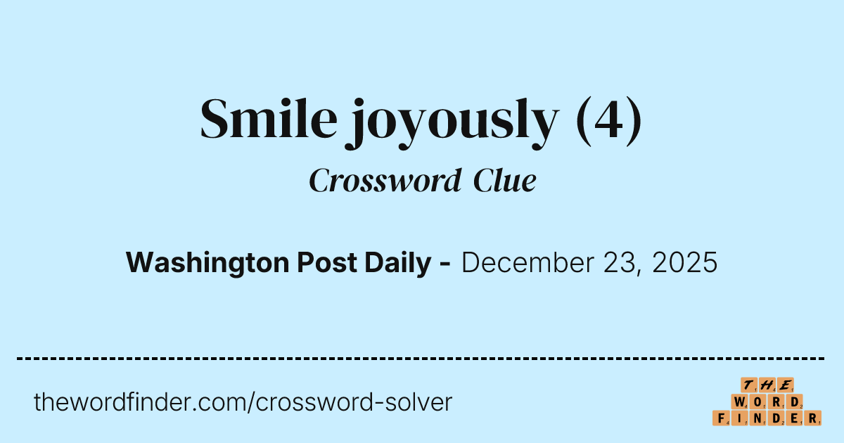Smile joyously — Crossword Clue