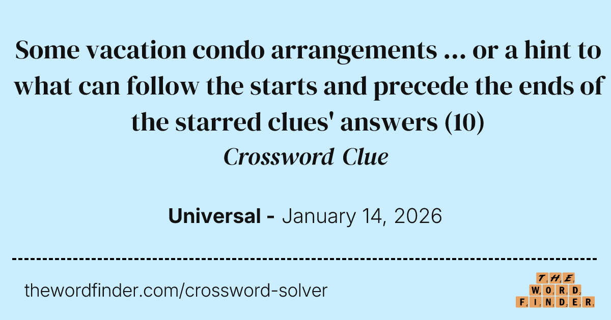 Some vacation condo arrangements ... or a hint to what can follow the ...