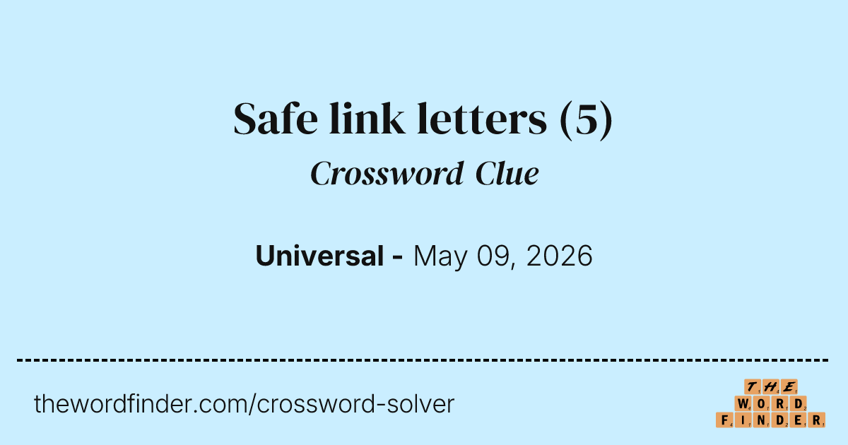 Safe link letters — Crossword Clue