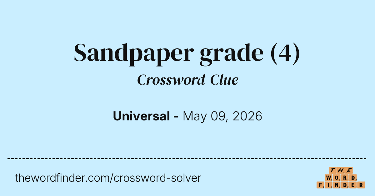Sandpaper grade — Crossword Clue