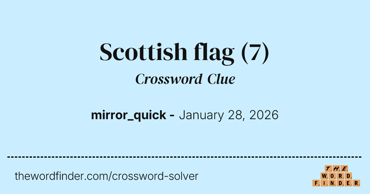 Scottish flag — Crossword Clue