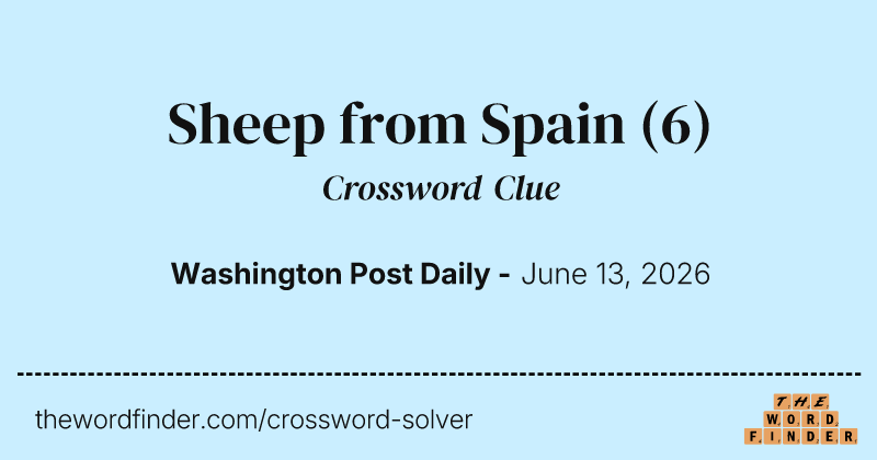 Sheep from Spain — Crossword Clue