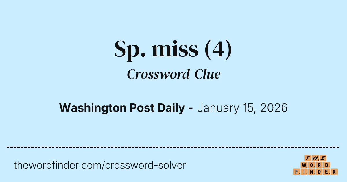 Sp. miss — Crossword Clue