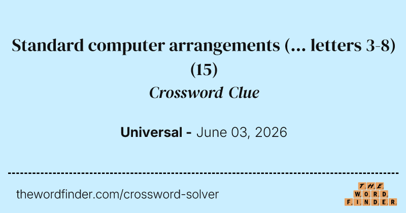 Standard computer arrangements (... letters 3-8) — Crossword Clue