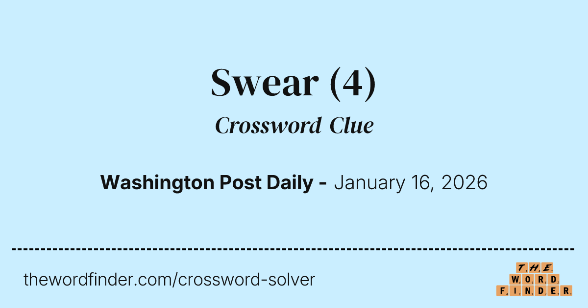 Swear — Crossword Clue