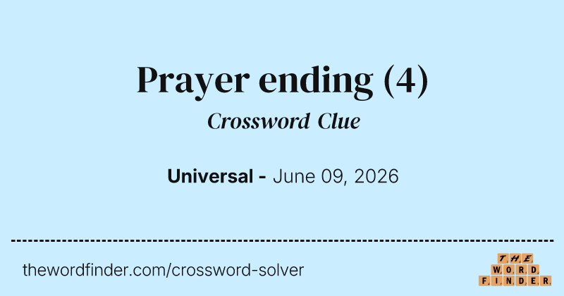 Prayer ending — Crossword Clue