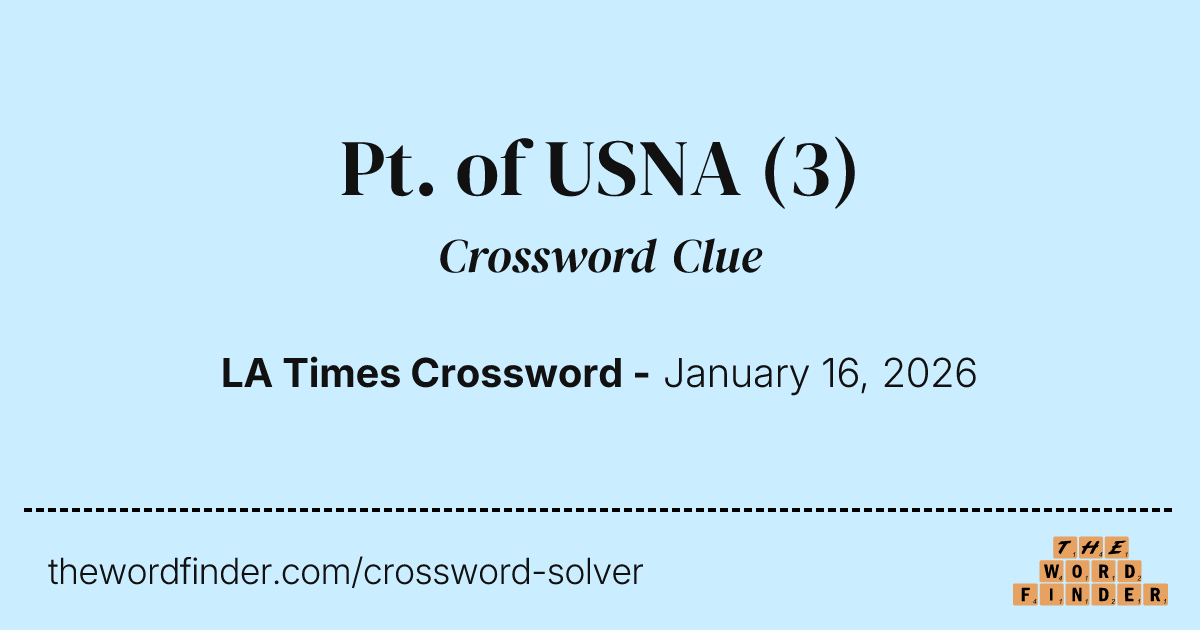 Pt. of USNA — Crossword Clue