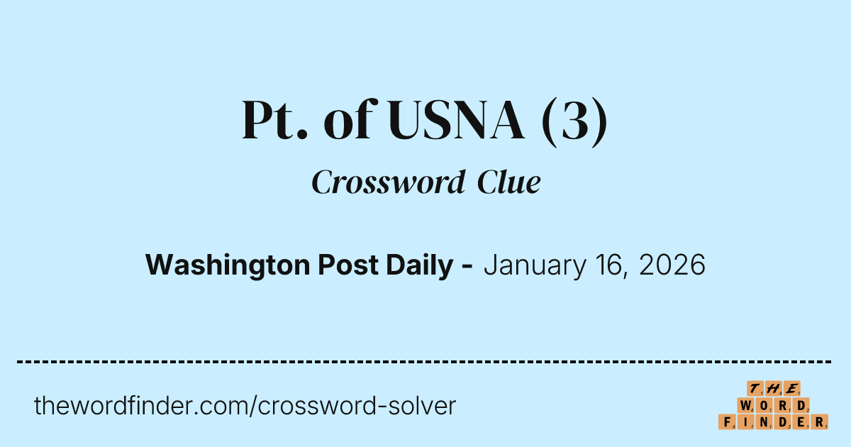Pt. of USNA — Crossword Clue