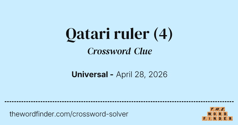 Qatari ruler — Crossword Clue
