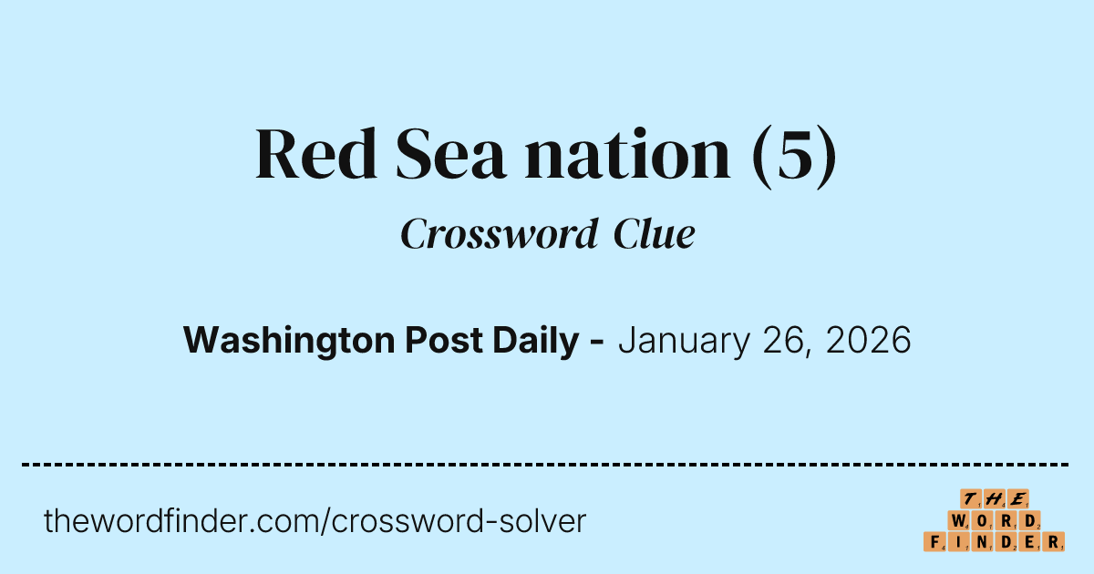 Red Sea nation — Crossword Clue