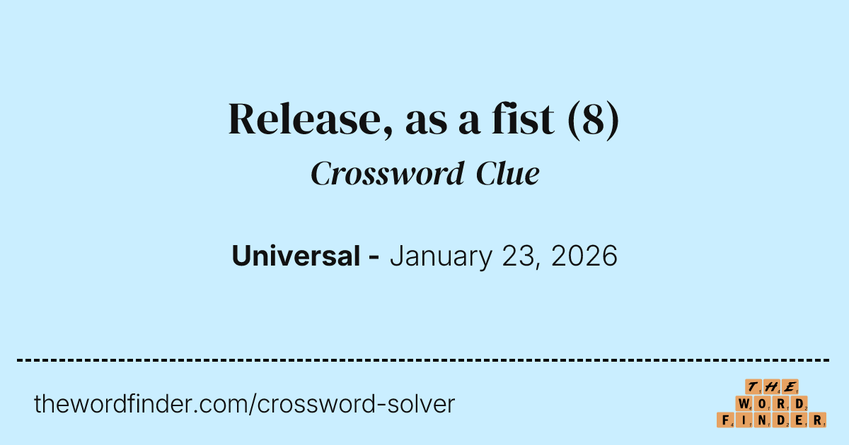 Release, as a fist — Crossword Clue