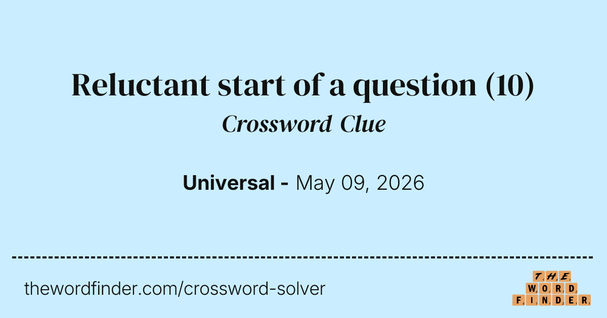 Reluctant start of a question — Crossword Clue