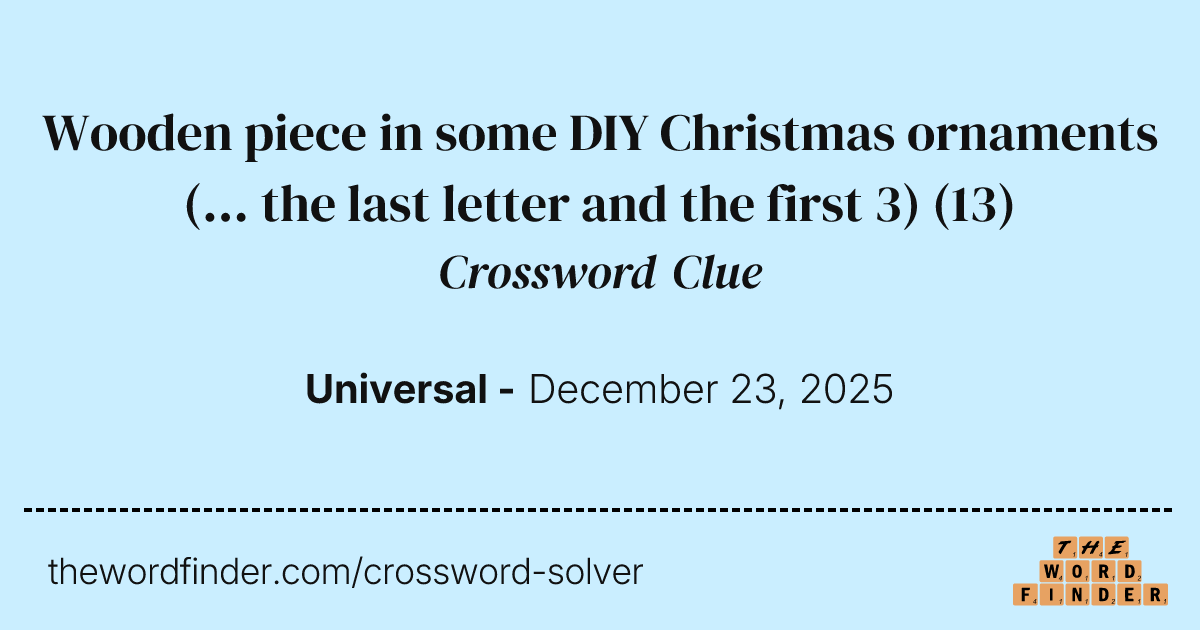 Wooden piece in some DIY Christmas ornaments (... the last letter and ...