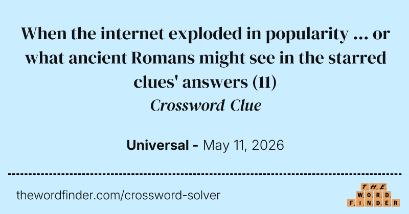When the internet exploded in popularity ... or what ancient Romans ...