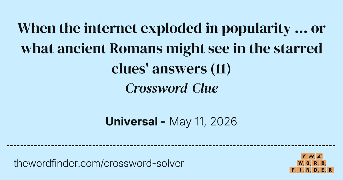 When the internet exploded in popularity ... or what ancient Romans ...
