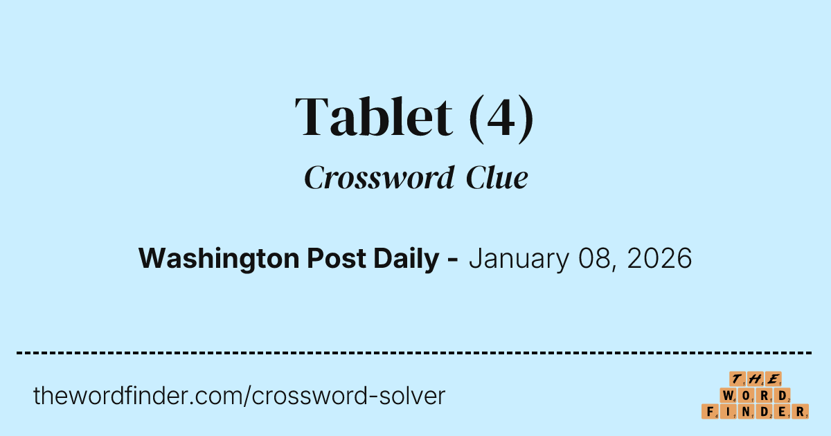 Tablet — Crossword Clue