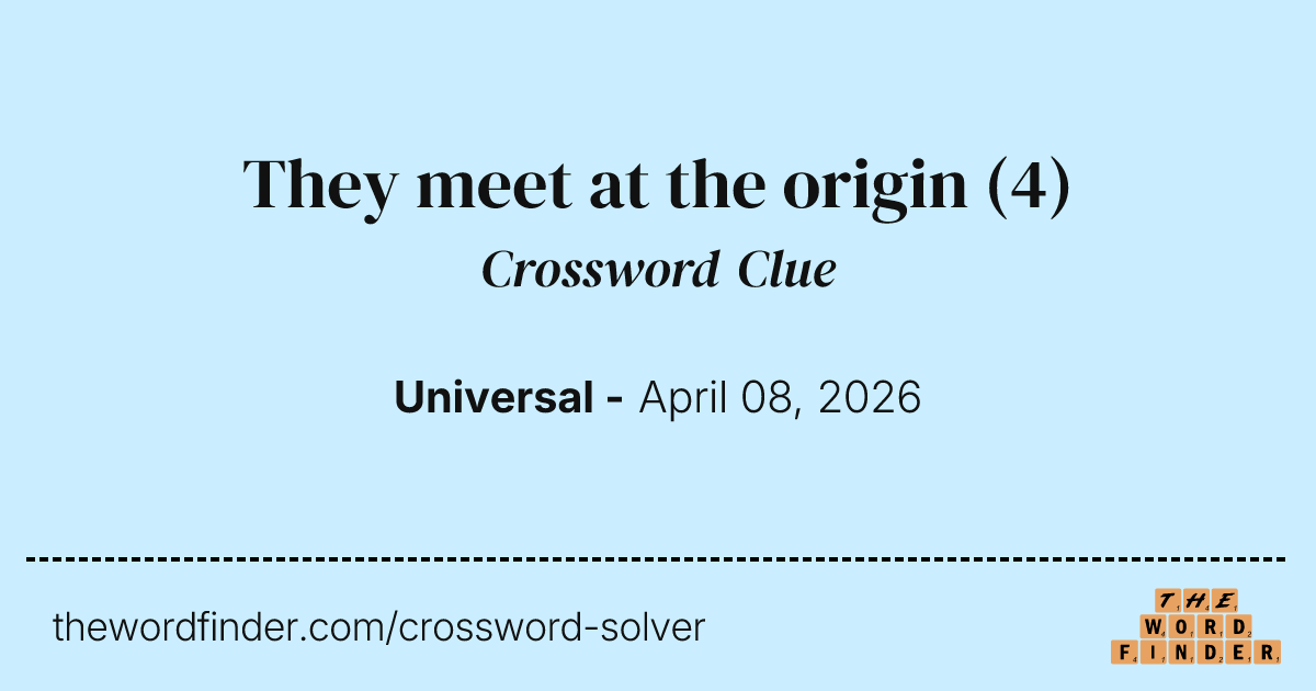 They meet at the origin — Crossword Clue