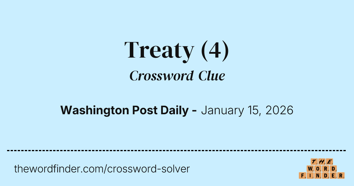Treaty — Crossword Clue