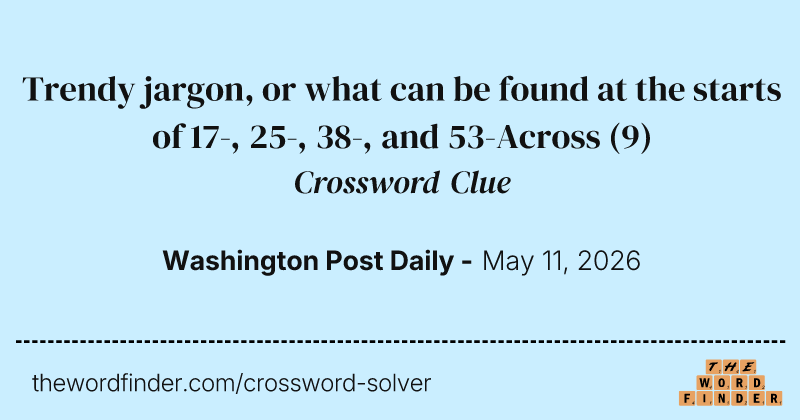 Trendy jargon, or what can be found at the starts of 17-, 25-, 38-, and ...