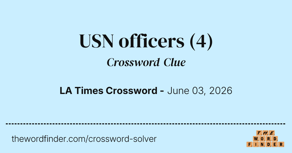 USN officers — Crossword Clue